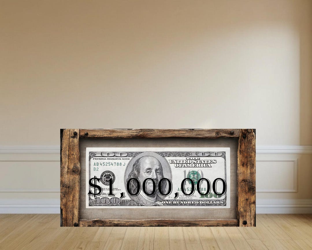 100 Bill Dollars With 1,000,000 Print - Wealth and Success Wall Art ...