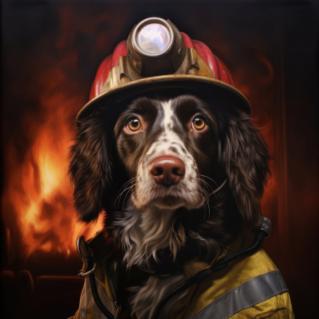 Heroic Fire Rescue Dog, Fearless Firehound, the Firehouse Four-legged ...