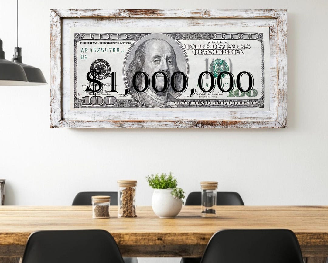 1,000,000 Money-themed Art - Motivational 100 Bill Wall Decor - Etsy