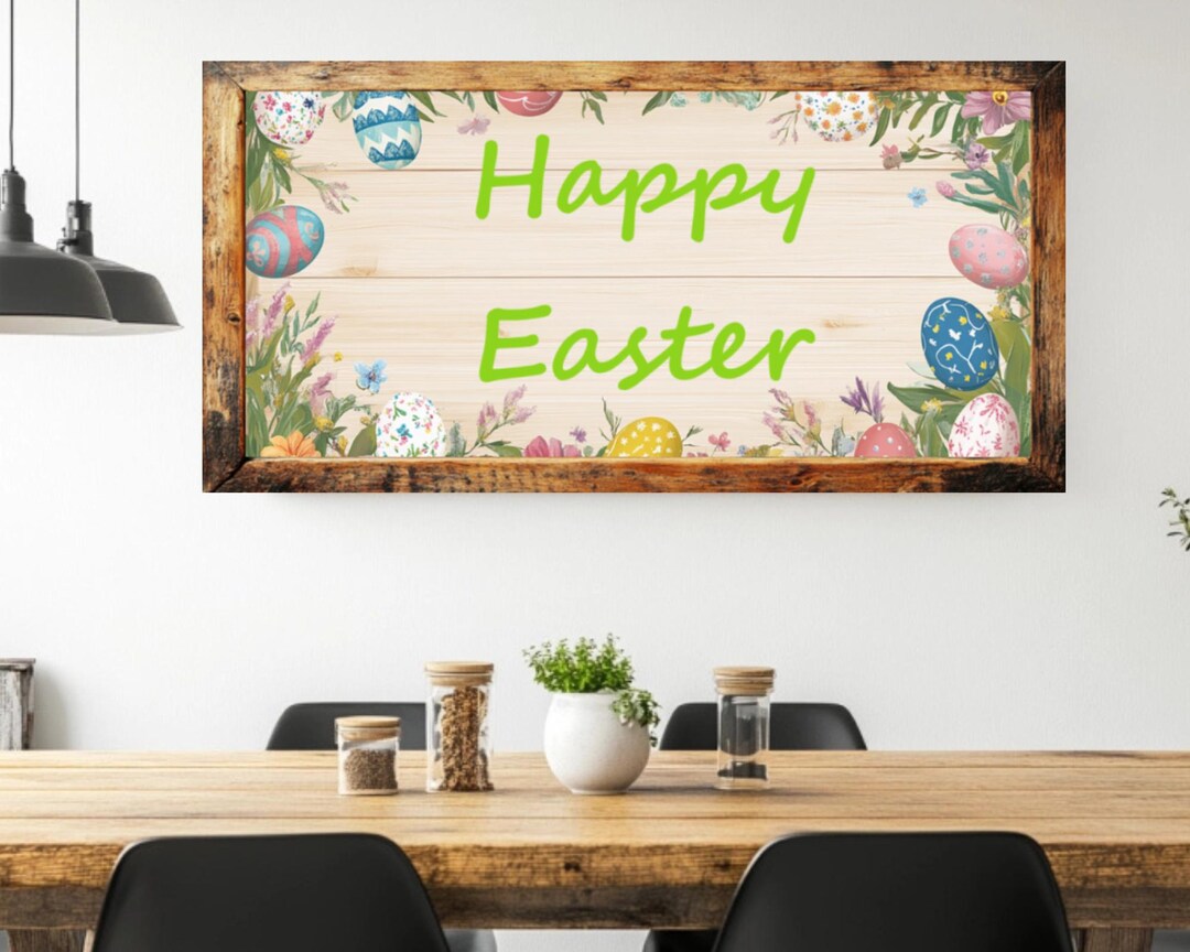 Happy Easter Wall Art, Easter Canvas Print, Easter Decorations for Home ...