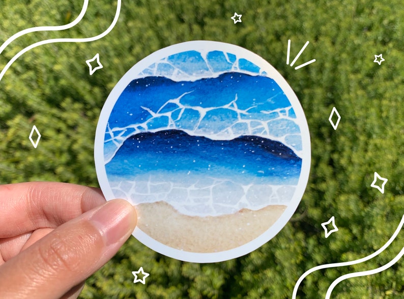 Strand Sticker Ozean Laptop Aufkleber Wellen Wasserflasche - Etsy.de