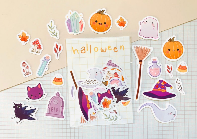 Halloween Sticker Pack Fall Sticker Flakes Autumn Decal - Etsy