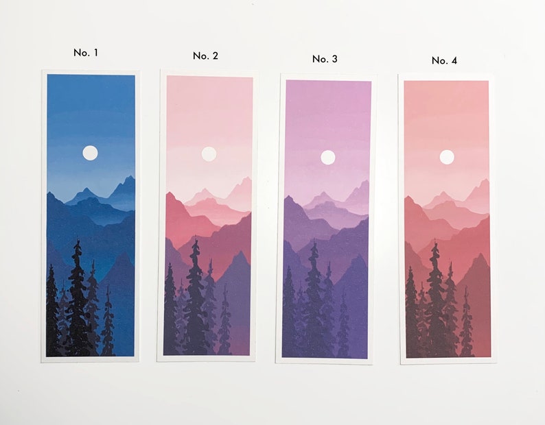 Mountain Landscape Bookmarks Nature Book Marks Watercolor - Etsy