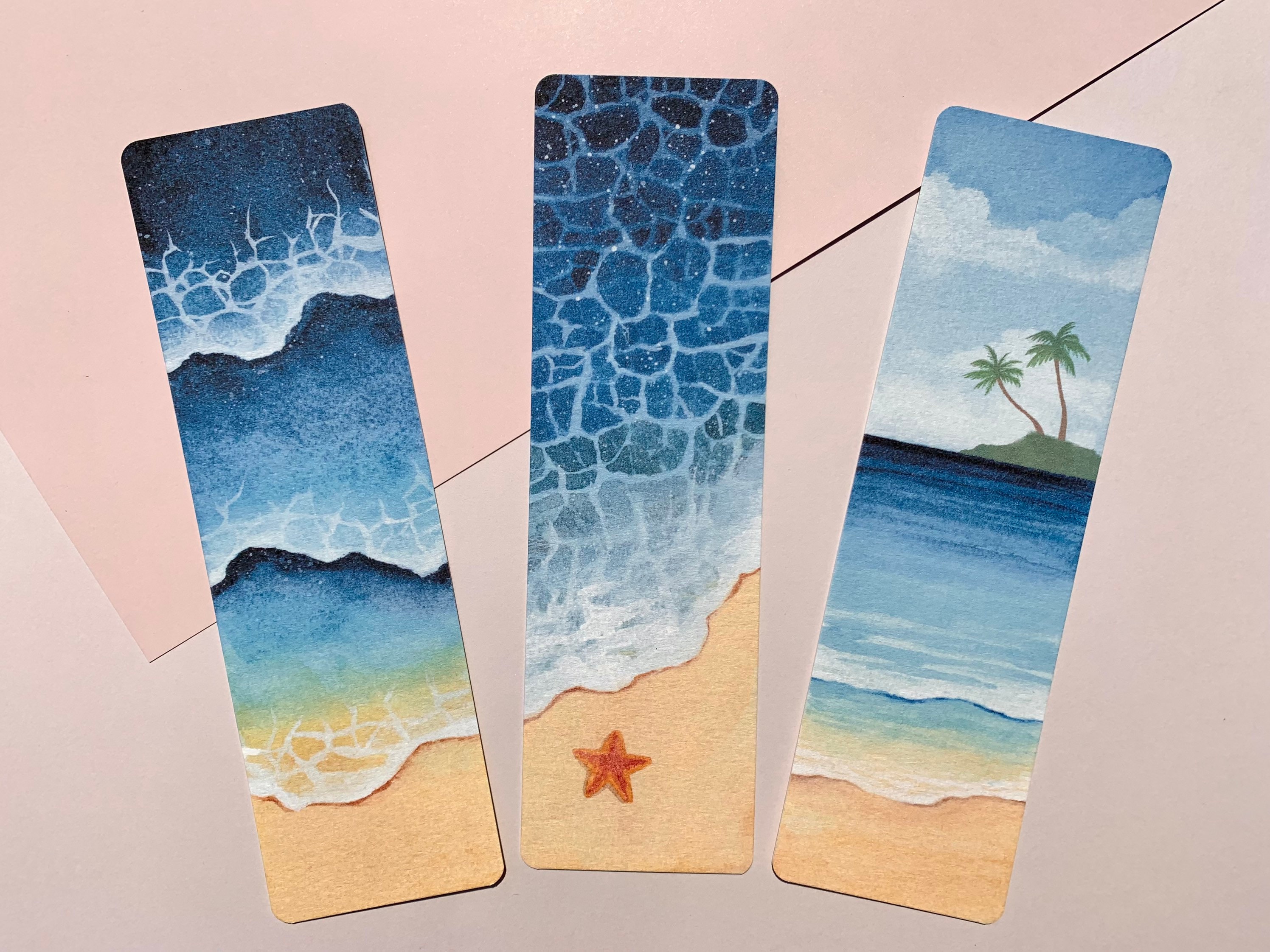 Beach Landscape Bookmarks Ocean Waves Stationary Nature | Etsy