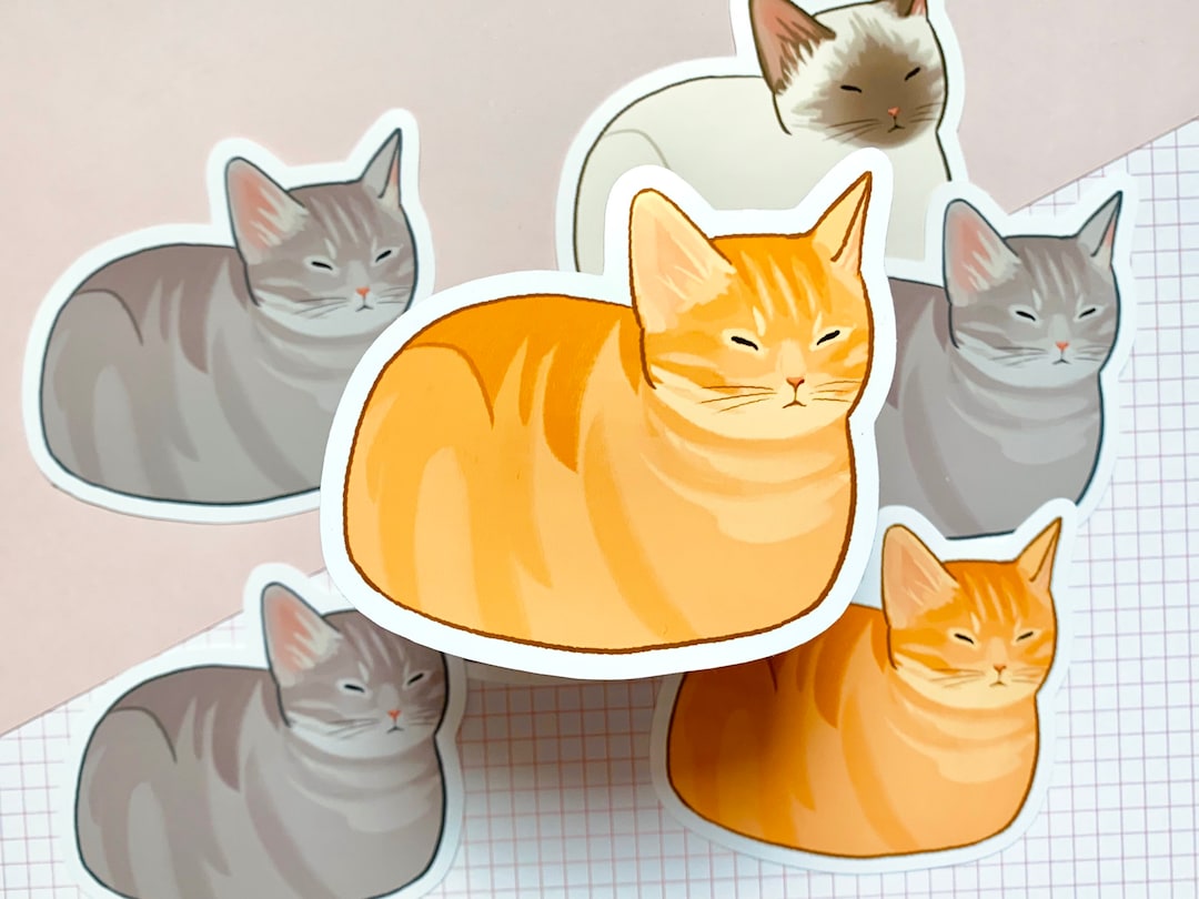 Cat Loaf Sticker Cat Bread Sticker Laptop Decal Bottle - Etsy