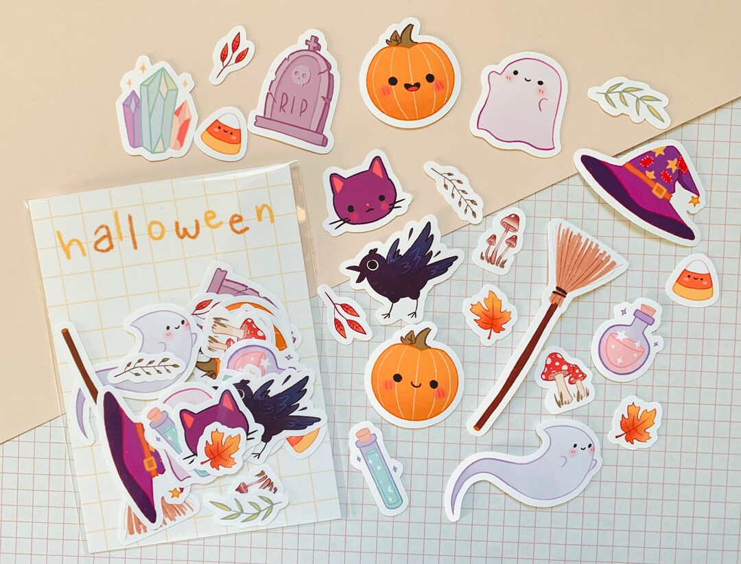Halloween Sticker Pack Fall Sticker Flakes Autumn Decal - Etsy