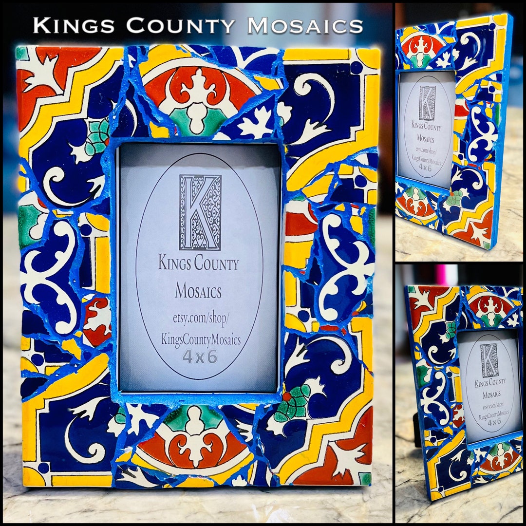 Mexican Talavera Tile Picture Frame/mirror - Etsy