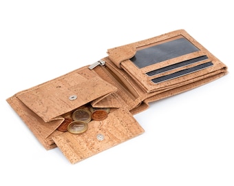 Men's Cork Bifold Wallet, Portuguese Cork Wallet, Cork Bifold Wallet ...
