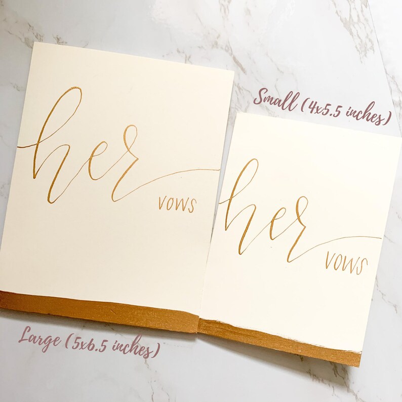 Wedding Vow Cards- Hand Painted and Hand Written - Etsy