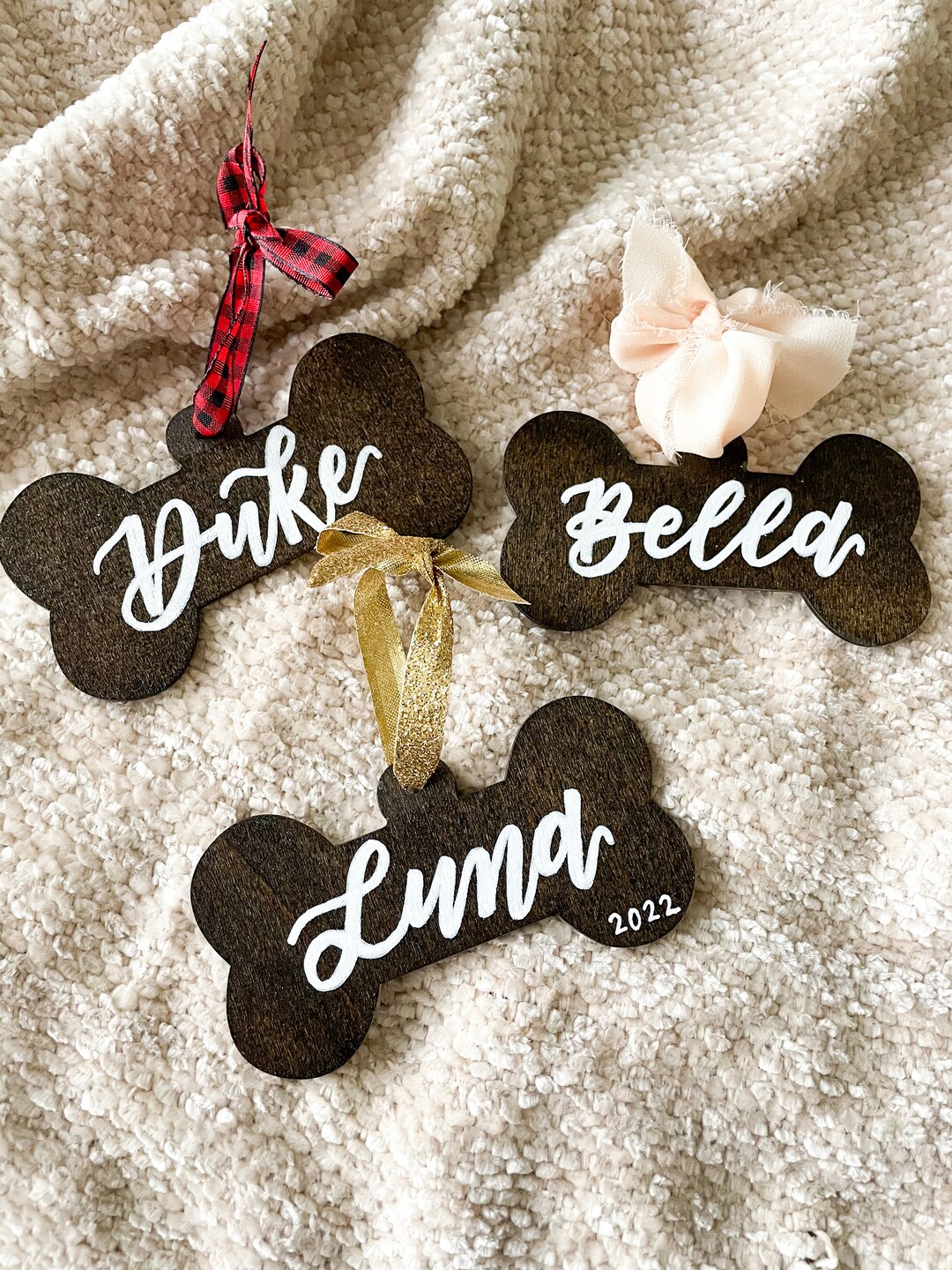 Personalized Dog Ornament With Name / Wood Ornament / Dog Gift / Dog ...