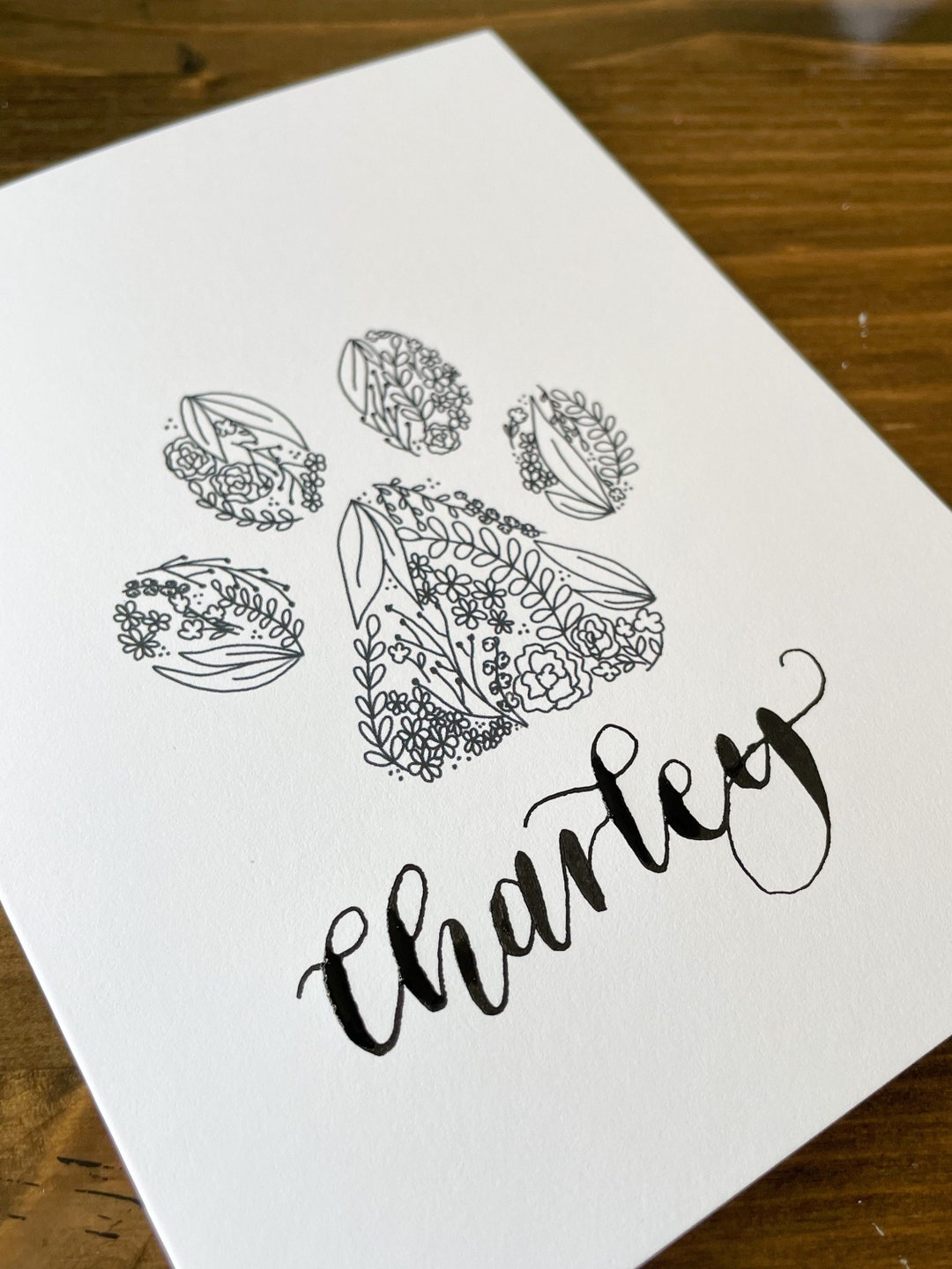 Personalized Dog Paw Print Card: Custom Pet Loss Gift - Etsy