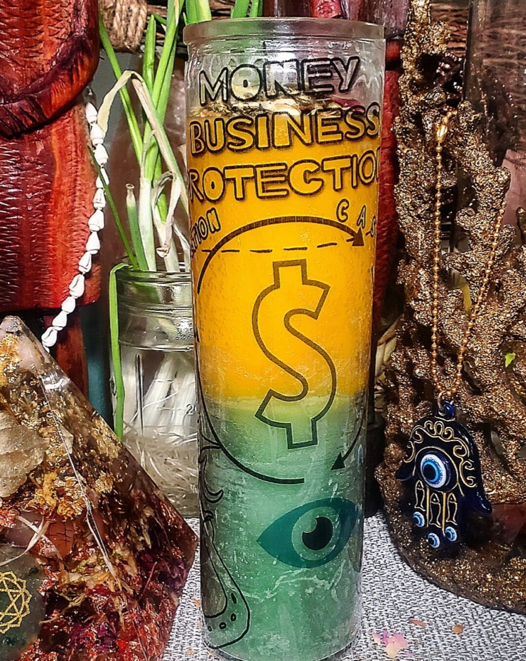 7 Day Protection Business & Money Protection Conjure Spell Candle With ...