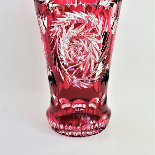 Red Crystal Vase - Etsy