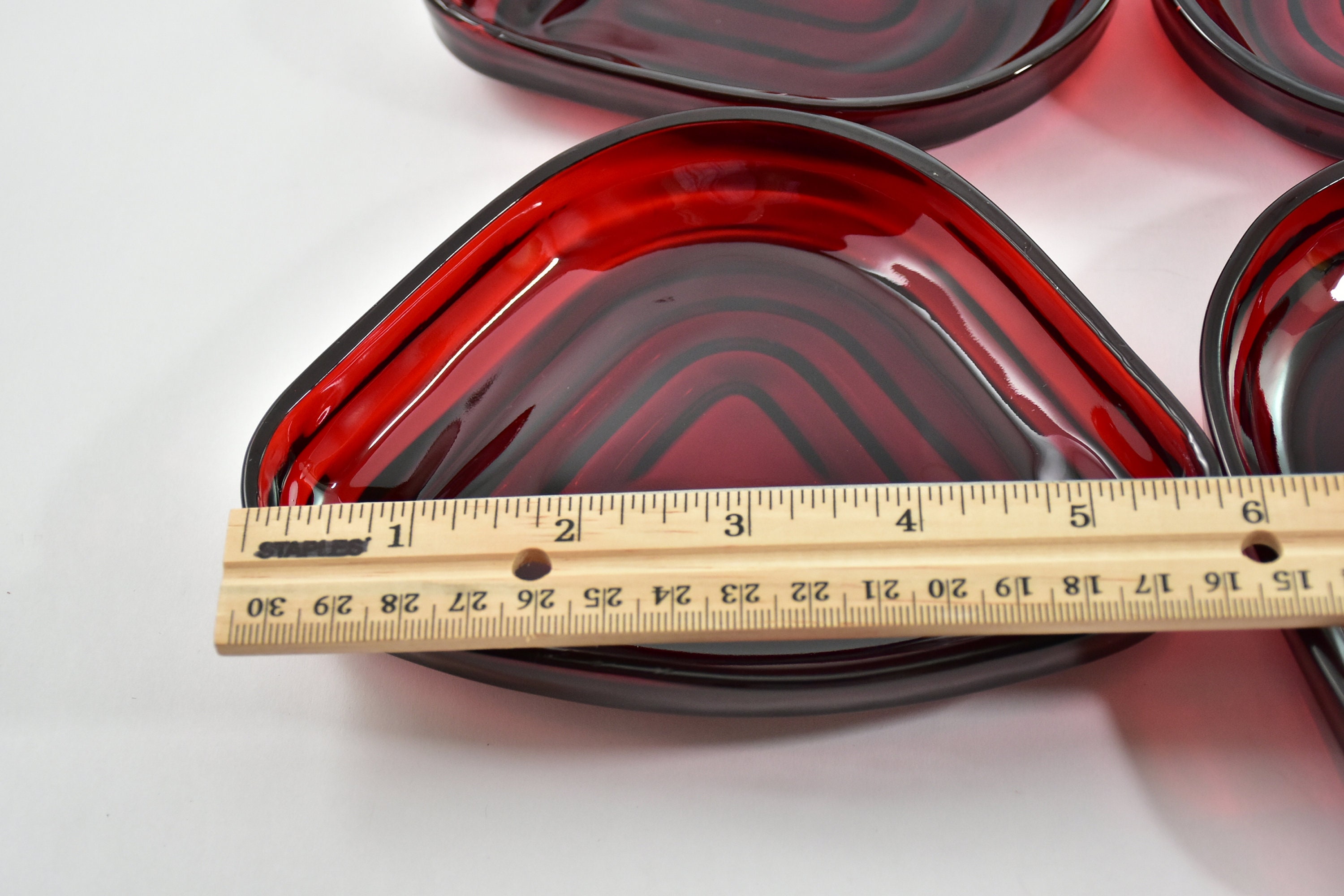 Vintage Ruby Manhattan Depression Glass Relish Tray Inserts - Etsy