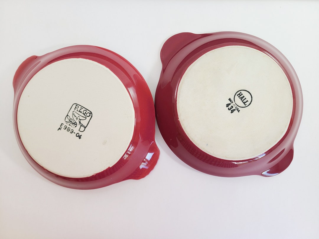 Vintage Hall and Rego China Round Chafing Dishes, Ceramic Set of 2, USA ...