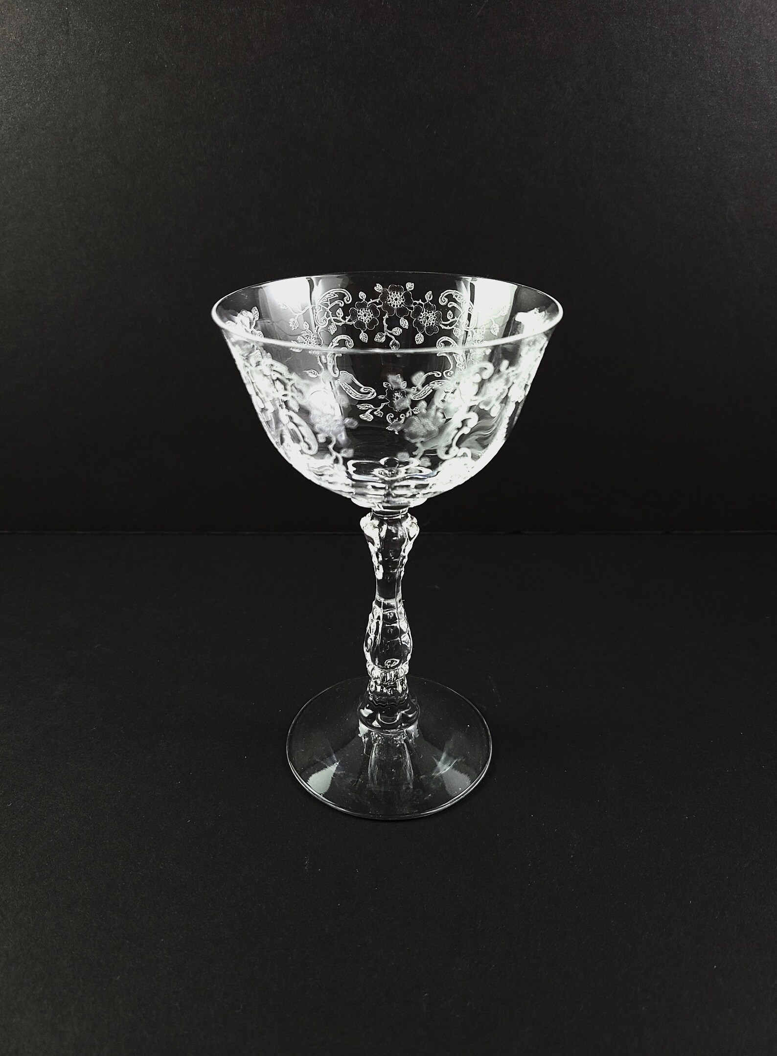 Fostoria 1940s Meadow Rose Master Etching Single Cocktail Glass, USA - Etsy