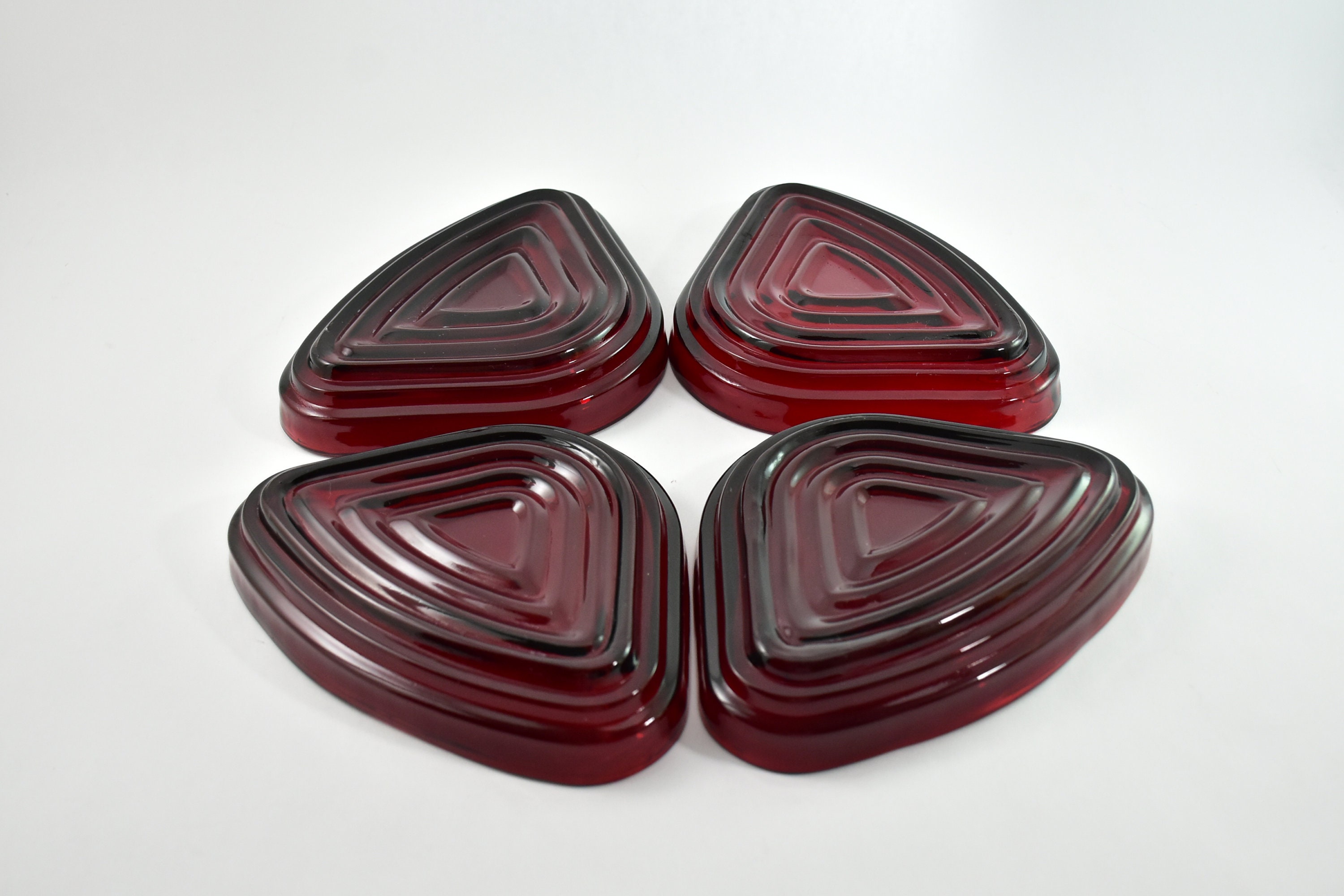 Vintage Ruby Manhattan Depression Glass Relish Tray Inserts - Etsy