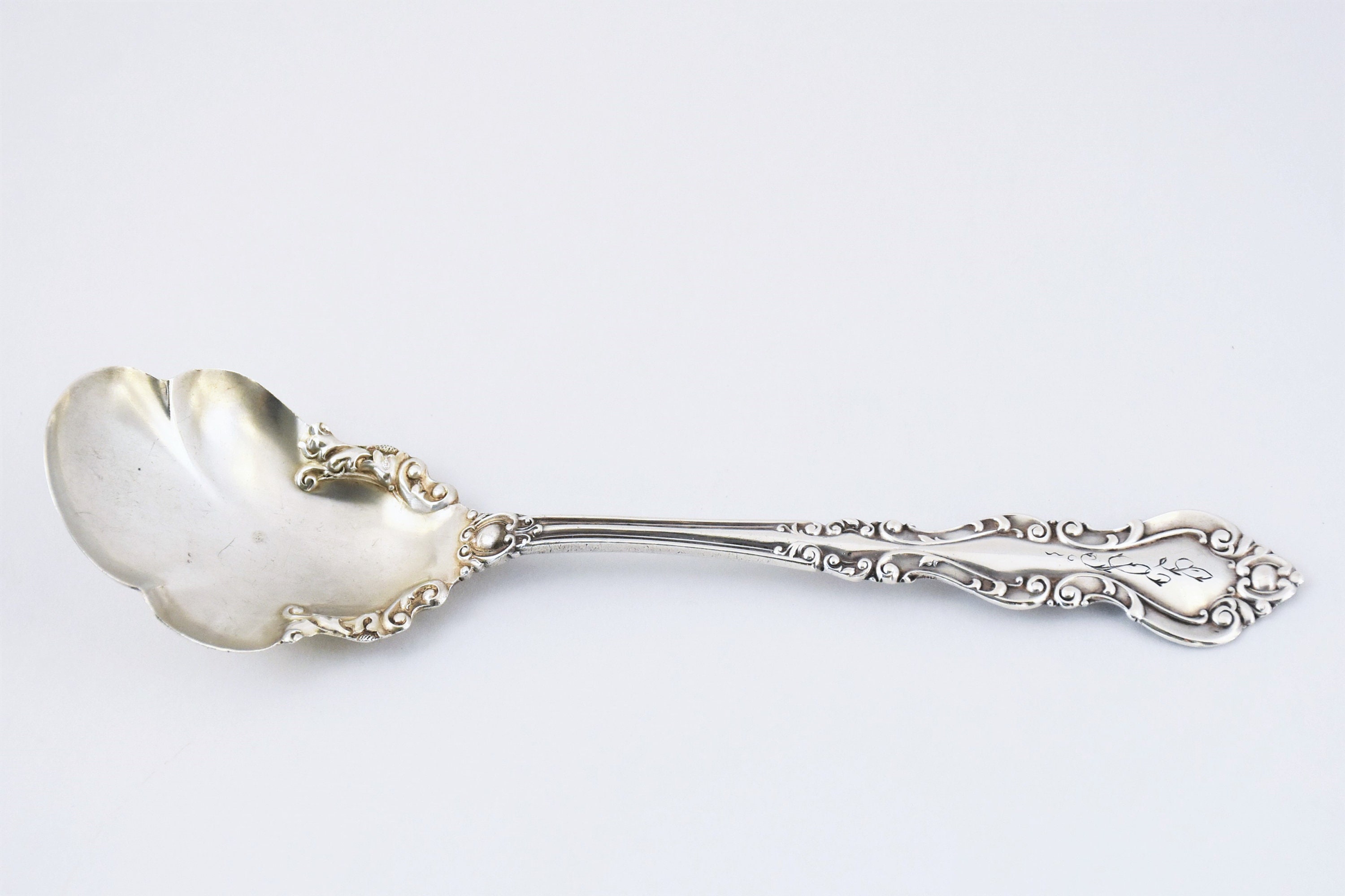 Simpson Hall & Miller warwick Sterling Silver Sugar Spoon, Mono LI ...