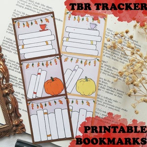 Printable Reading Tracker Bookmark Fall Bookshelf Bookmark - Etsy
