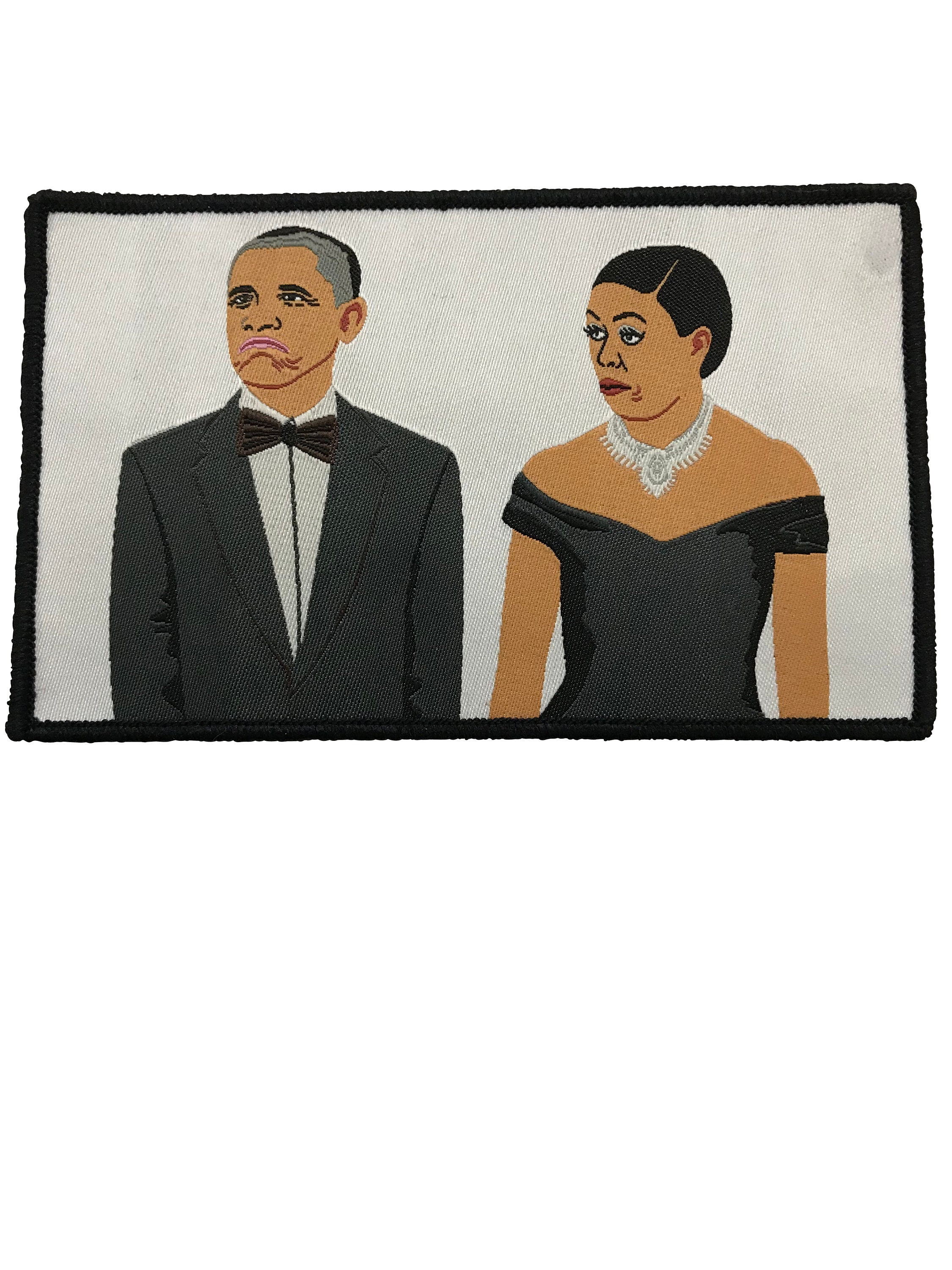 Barack and Michelle Obama Inspired Custom Woven Patch Hip Hop President ...