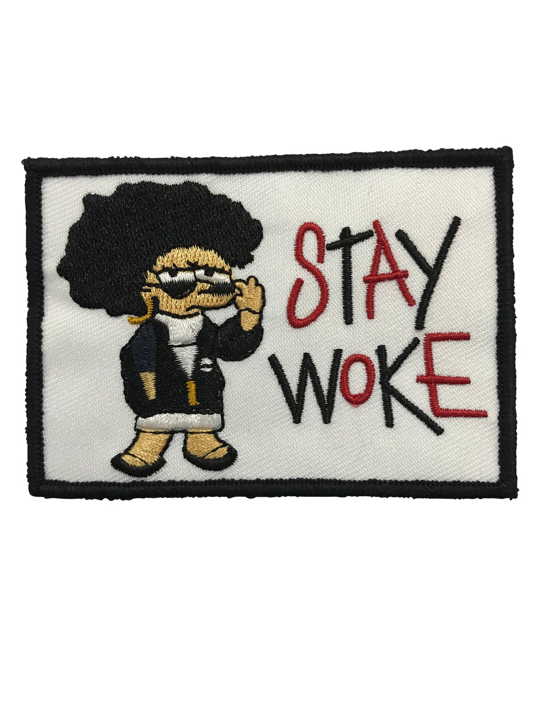 Stay Woke Embroidered Patch Simpsons Custom Patch BLM Black Lives ...