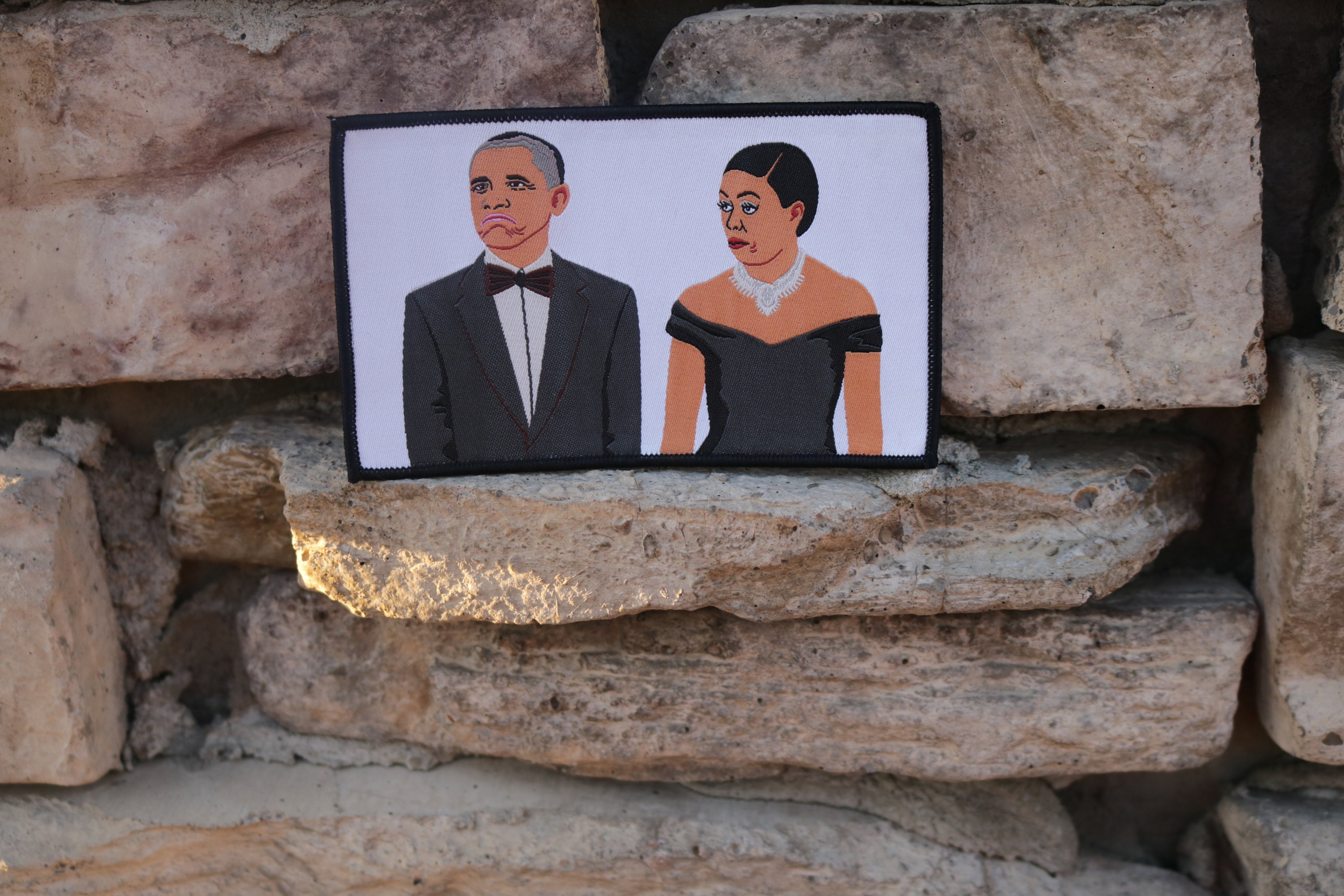 Barack and Michelle Obama Inspired Custom Woven Patch Hip Hop President ...
