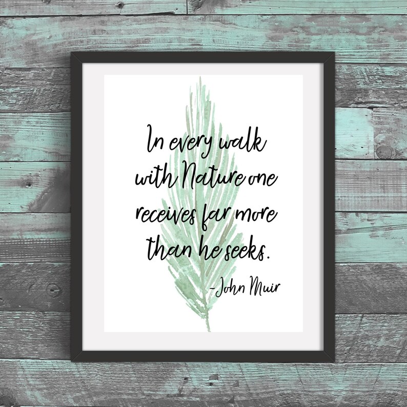 John Muir Quote Every Walk in Nature Art DIGITAL DOWNLOAD - Etsy
