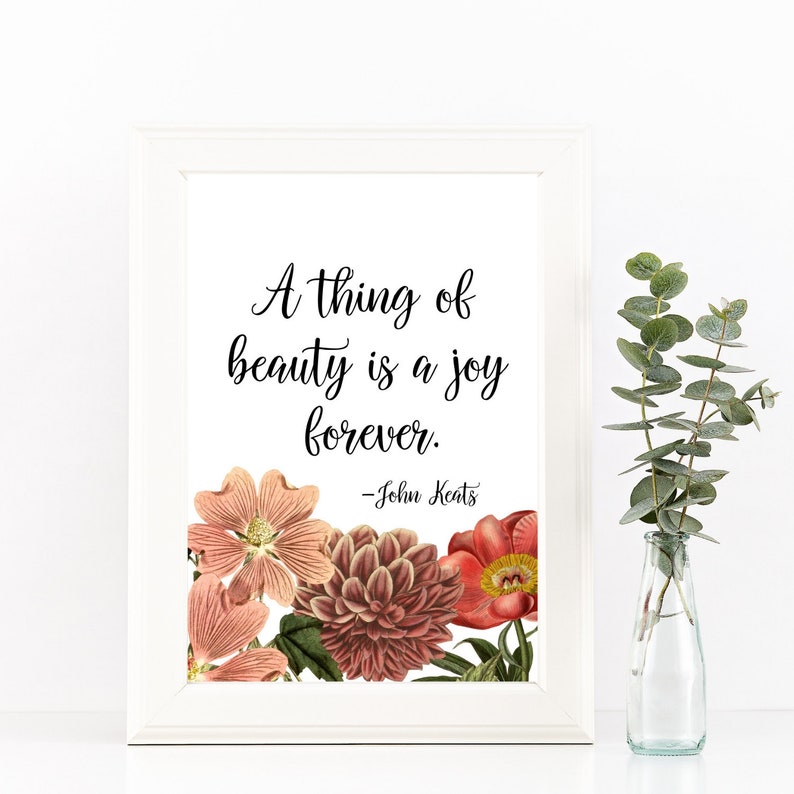 A Thing of Beauty John Keats Art Printable DIGITAL DOWNLOAD - Etsy