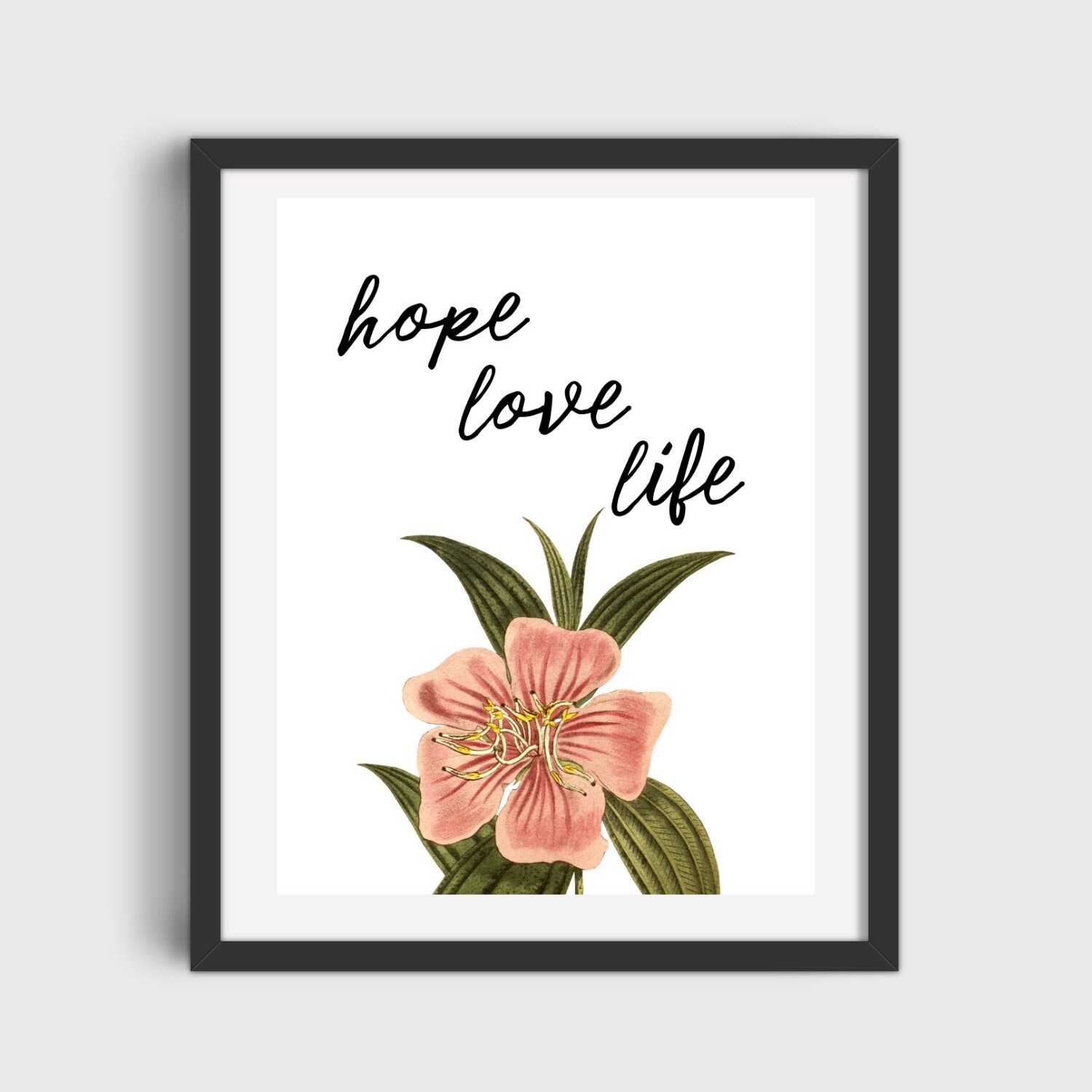 Hope Love Life Art Printable DIGITAL DOWNLOAD - Etsy