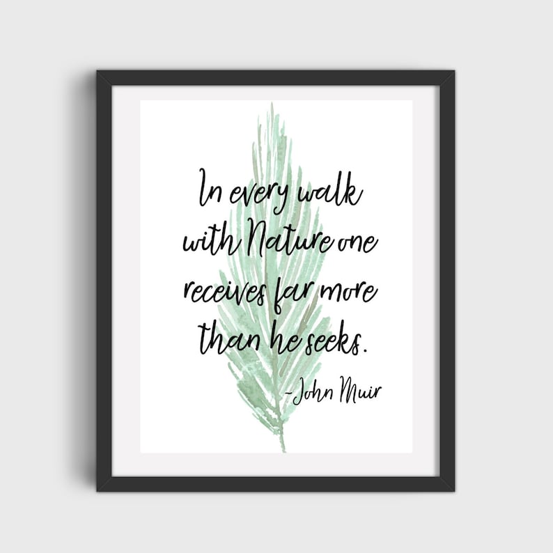 John Muir Quote Every Walk in Nature Art DIGITAL DOWNLOAD - Etsy