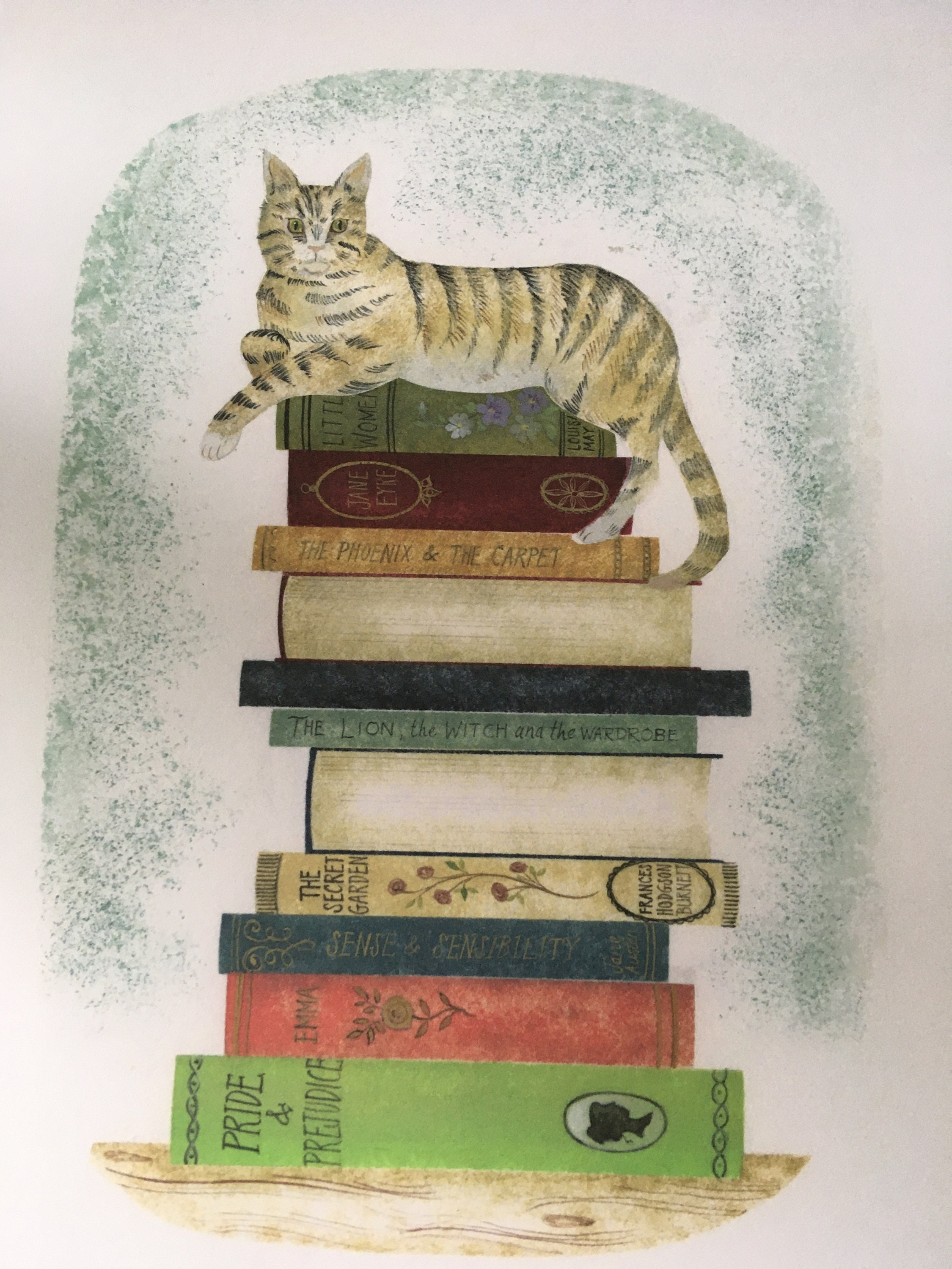 Cat on Books - Etsy