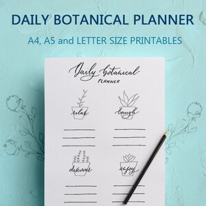 Daily Printable Planner Botanical Printable Planner - Etsy