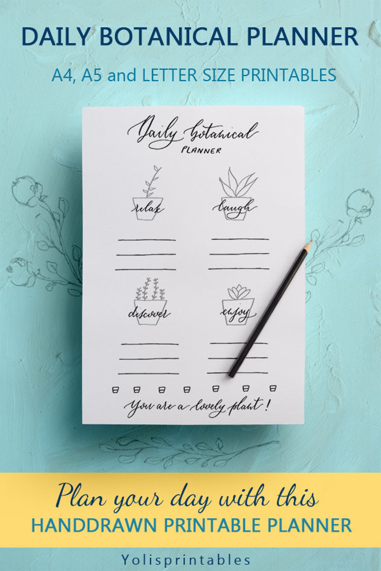 Daily Printable Planner Botanical Printable Planner - Etsy