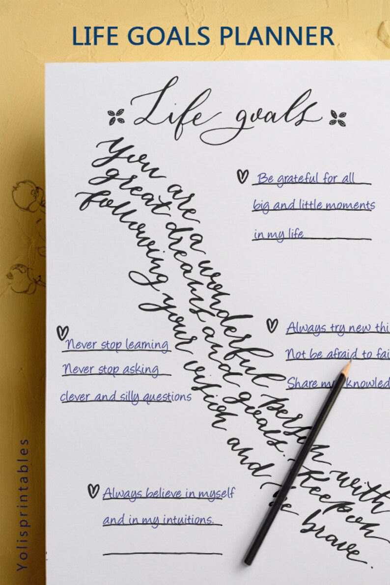 Life Goals Printable Planner, Life Planner, Doodle Planner Printable ...