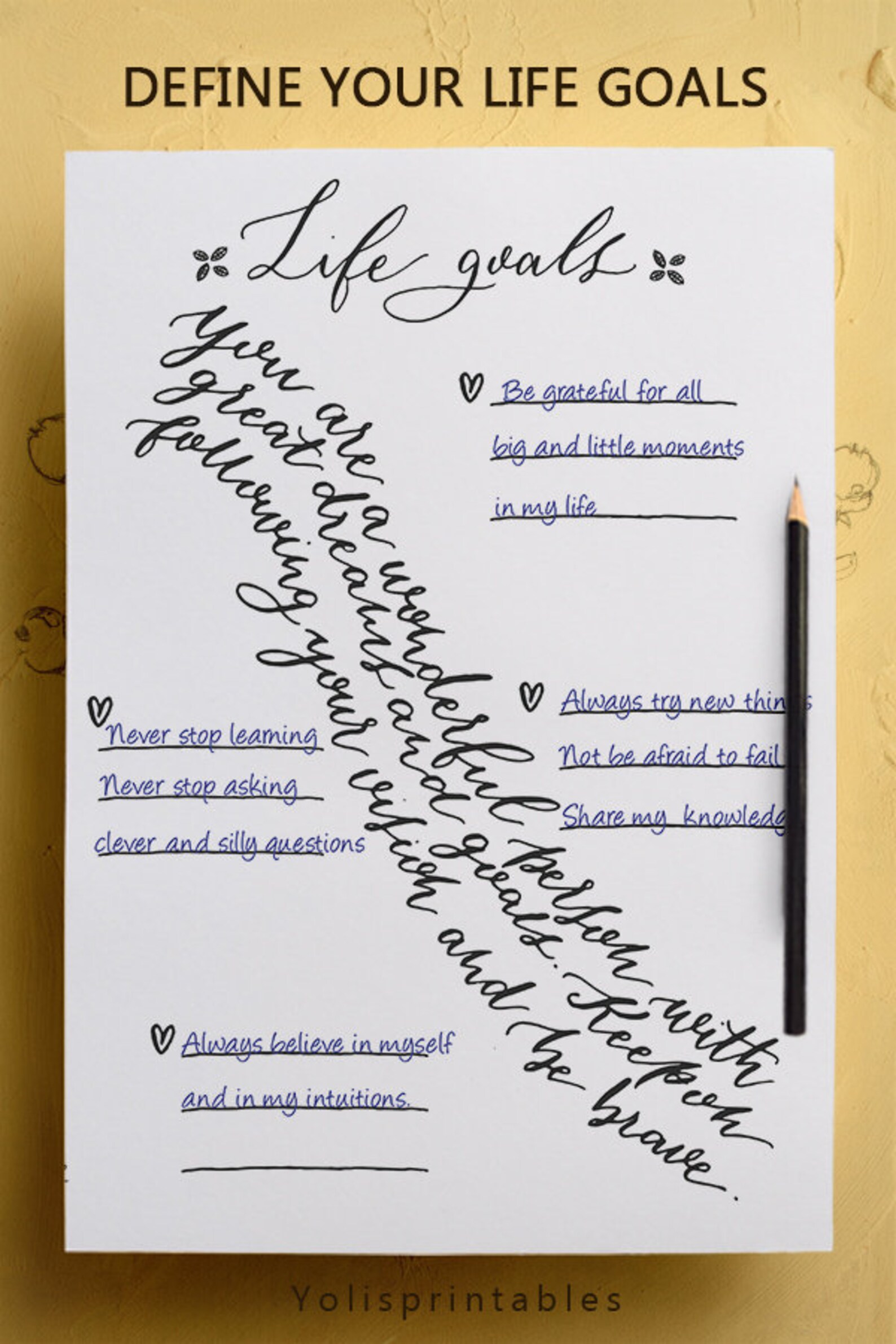 Life Goals Printable Planner, Life Planner, Doodle Planner Printable ...