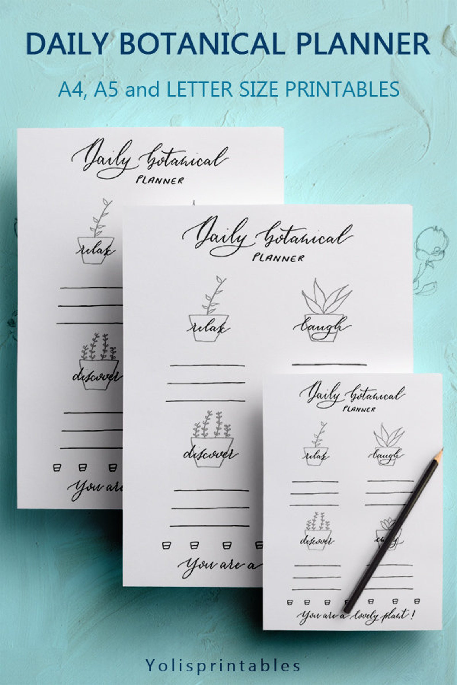 Daily Printable Planner Botanical Printable Planner - Etsy