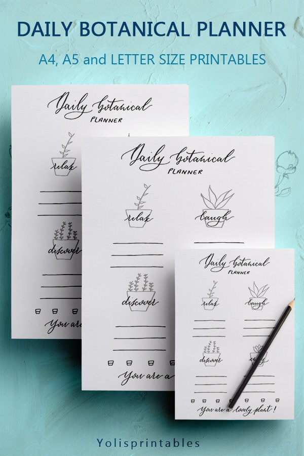 Daily Printable Planner Botanical Printable Planner - Etsy