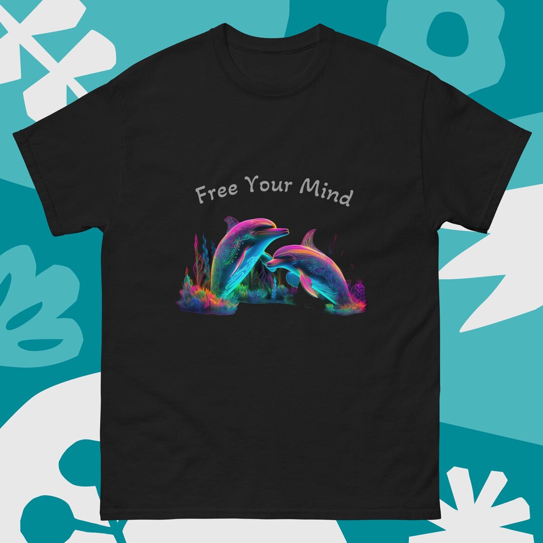 Psychedelic Psychonaut Trippy Dolphins Men's Classic Tee - Etsy