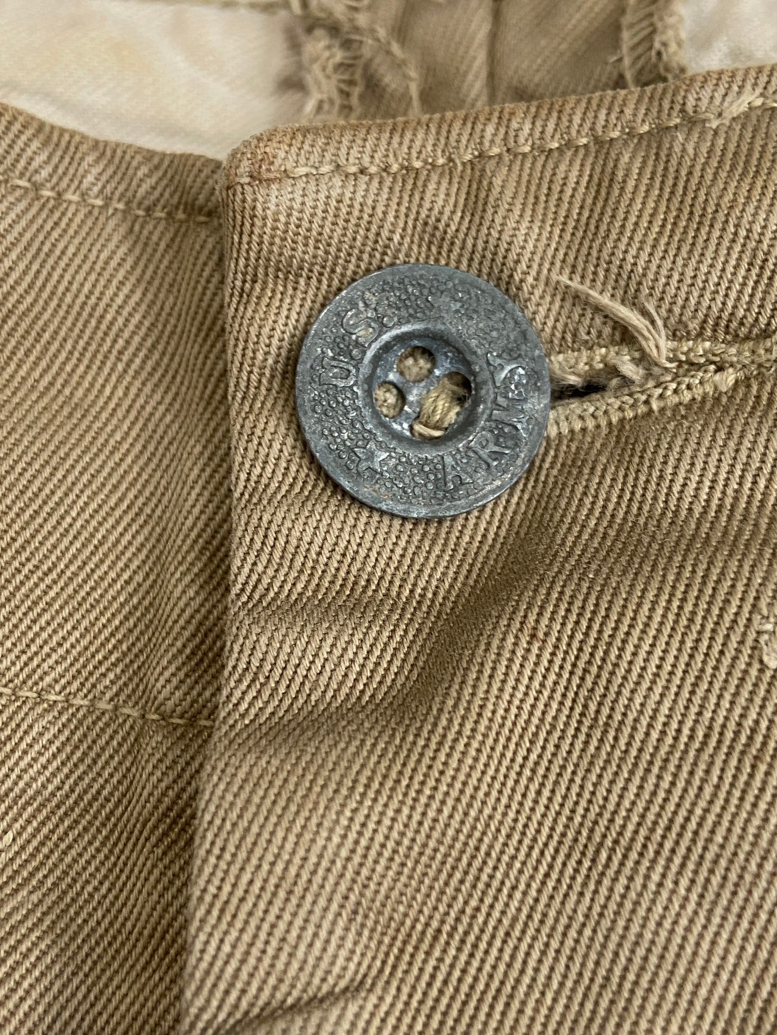 Vintage 1940s Wwii Us Army Chino Pants Metal Button Fly Size 33x28 - Etsy