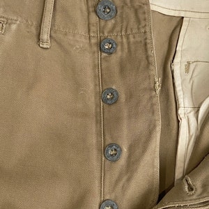 Vintage 1940s Wwii Us Army Chino Pants Metal Button Fly Size 33x28 - Etsy