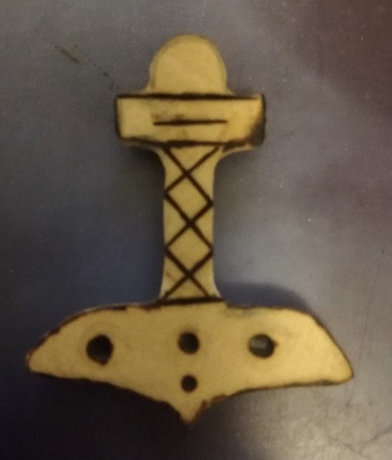 Pendant in the Shape of Thor's Hammer mjolnir in Wood | Etsy