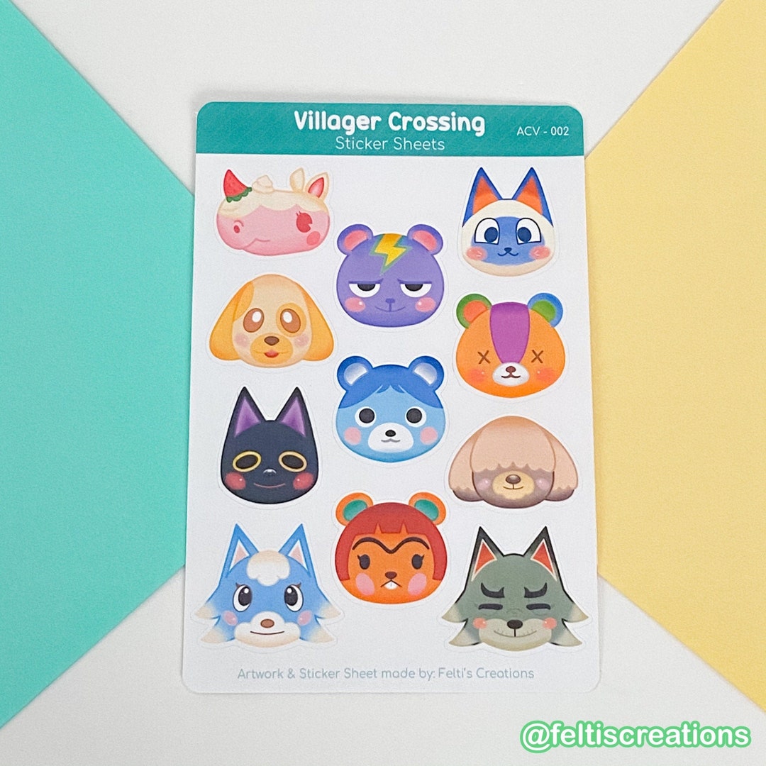 Villager Crossing Sticker Sheet ACV 002 - Etsy
