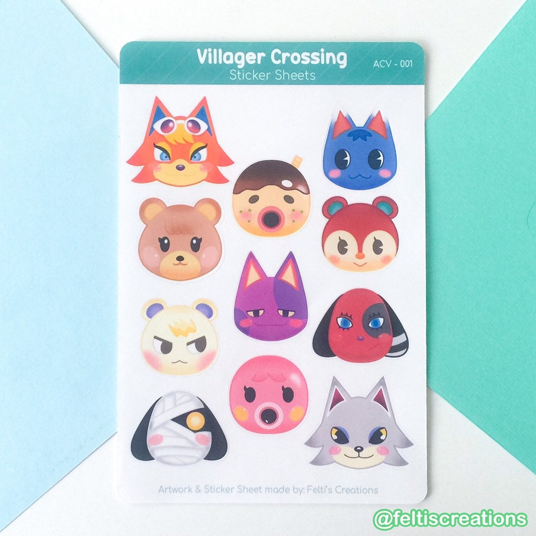 Villager Crossing Sticker Sheet ACV 001 - Etsy