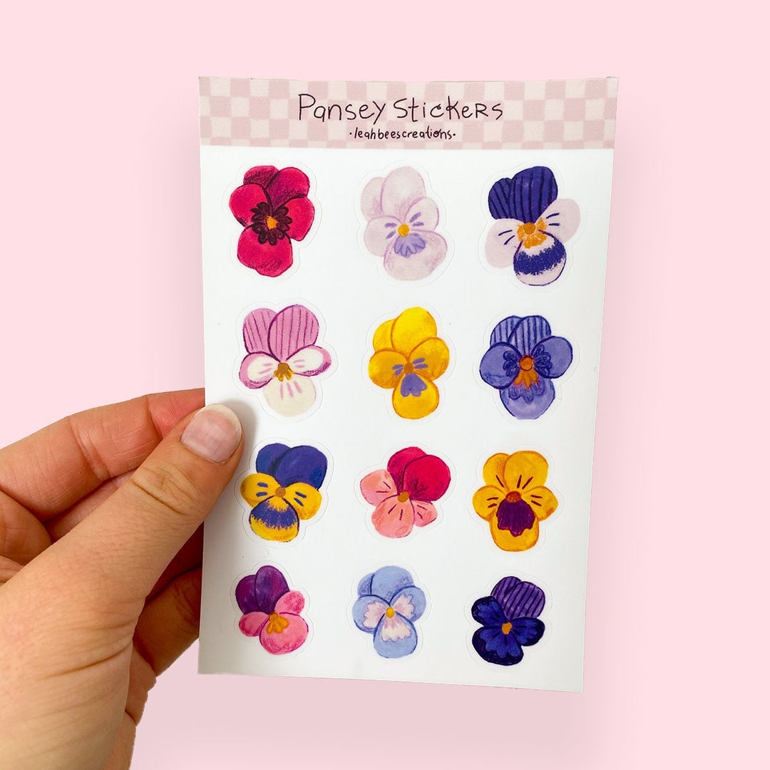 Pansies Vinyl Sticker Sheet - Etsy