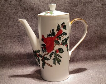 Lily Creek Winter Garden Cardinal & Holly Berry Teapot Set Christmas ...