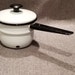 Vintage Black and White Small Enamel Pot With Matching Cover - Etsy