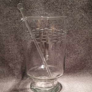 Princess House Etched Martini Cocktail Pitcher With Stirrer - Holds ...
