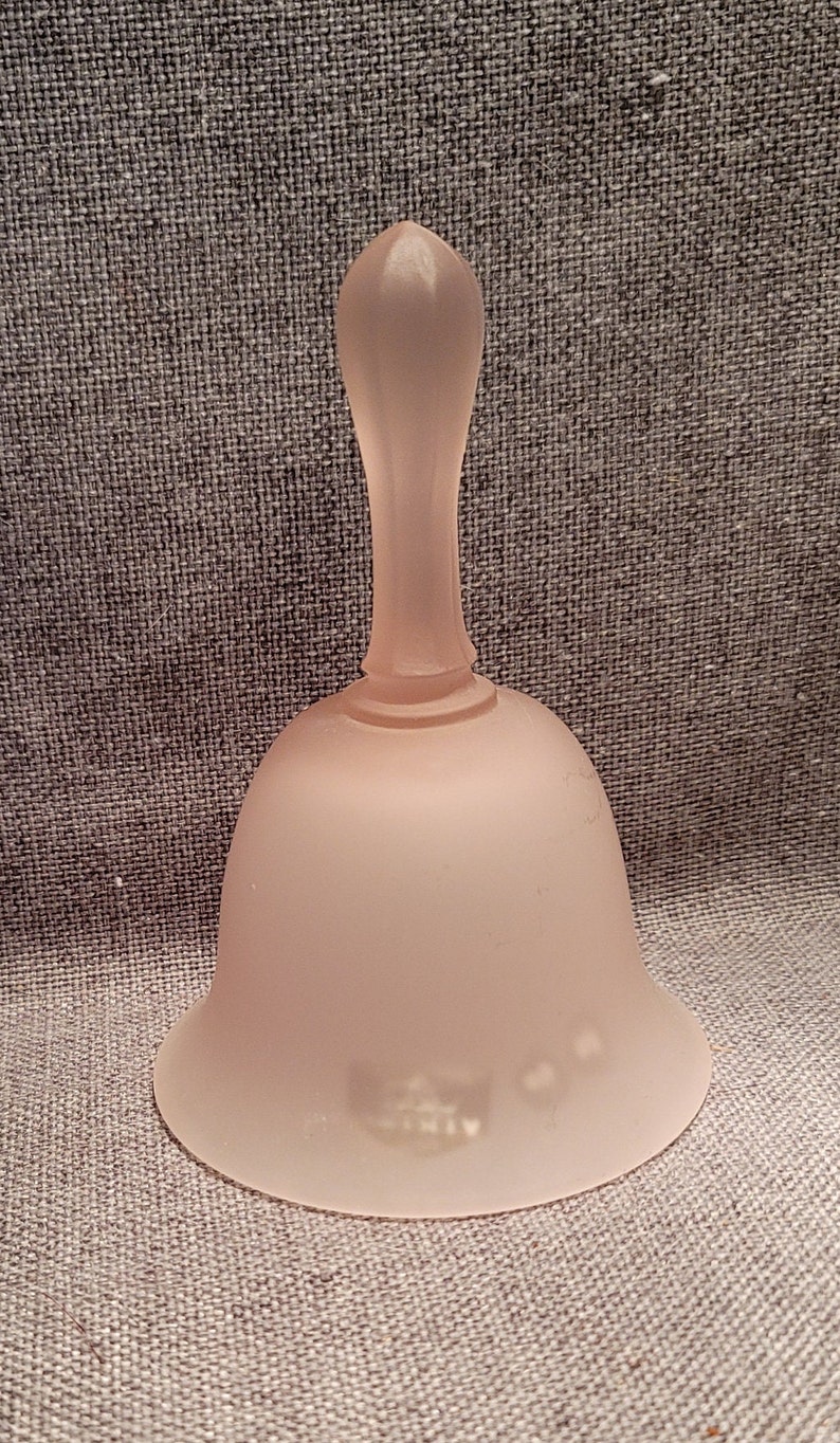 Viking Pink Frosted Satin Glass Bell - Etsy