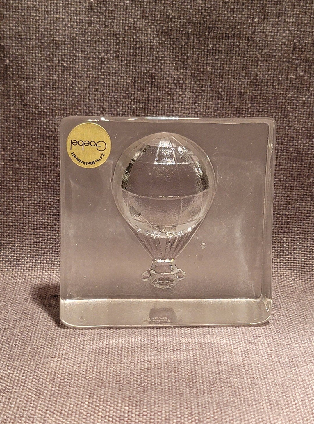 Goebel Crystal Glass Hot Air Balloon Paperweight - Vintage 1970s ...