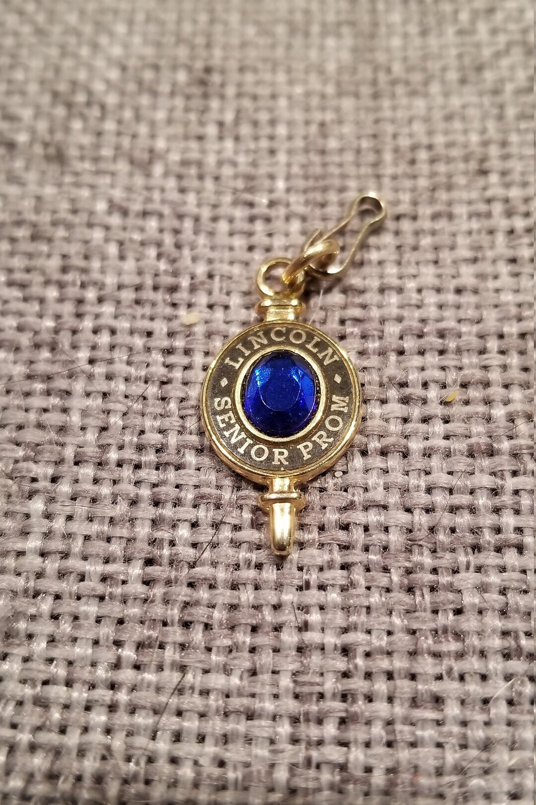 Vintage Gold-tone Lincoln High School Senior Prom Charm With Blue ...